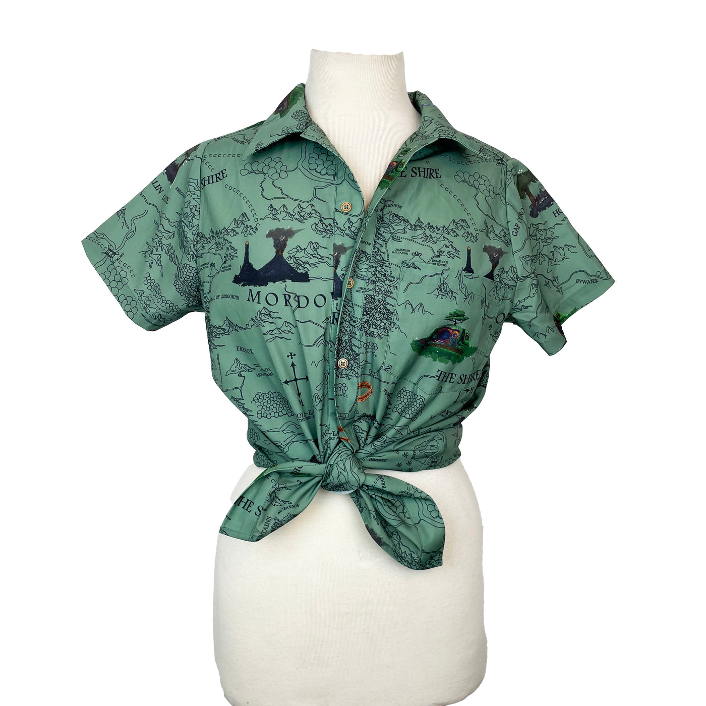 Middle Earth Map Button-up Shirt — Kay Pop Art Studio